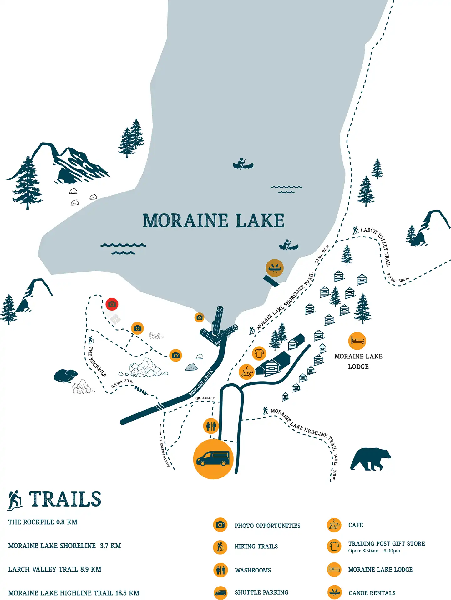 Moraine Lake Trail Map | Hiking Routes & Viewpoints